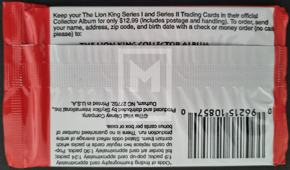 1994 Skybox Disney The Lion King Card Pack | Moesbill Trading Cards ...