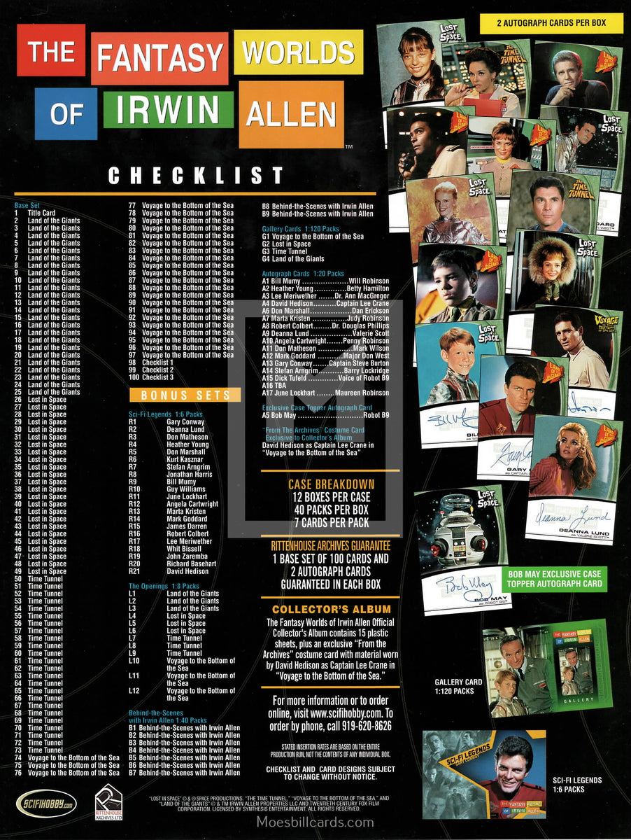 The Fantasy Worlds of Irwin Allen Sell Sheet | Moesbill Trading Cards ...
